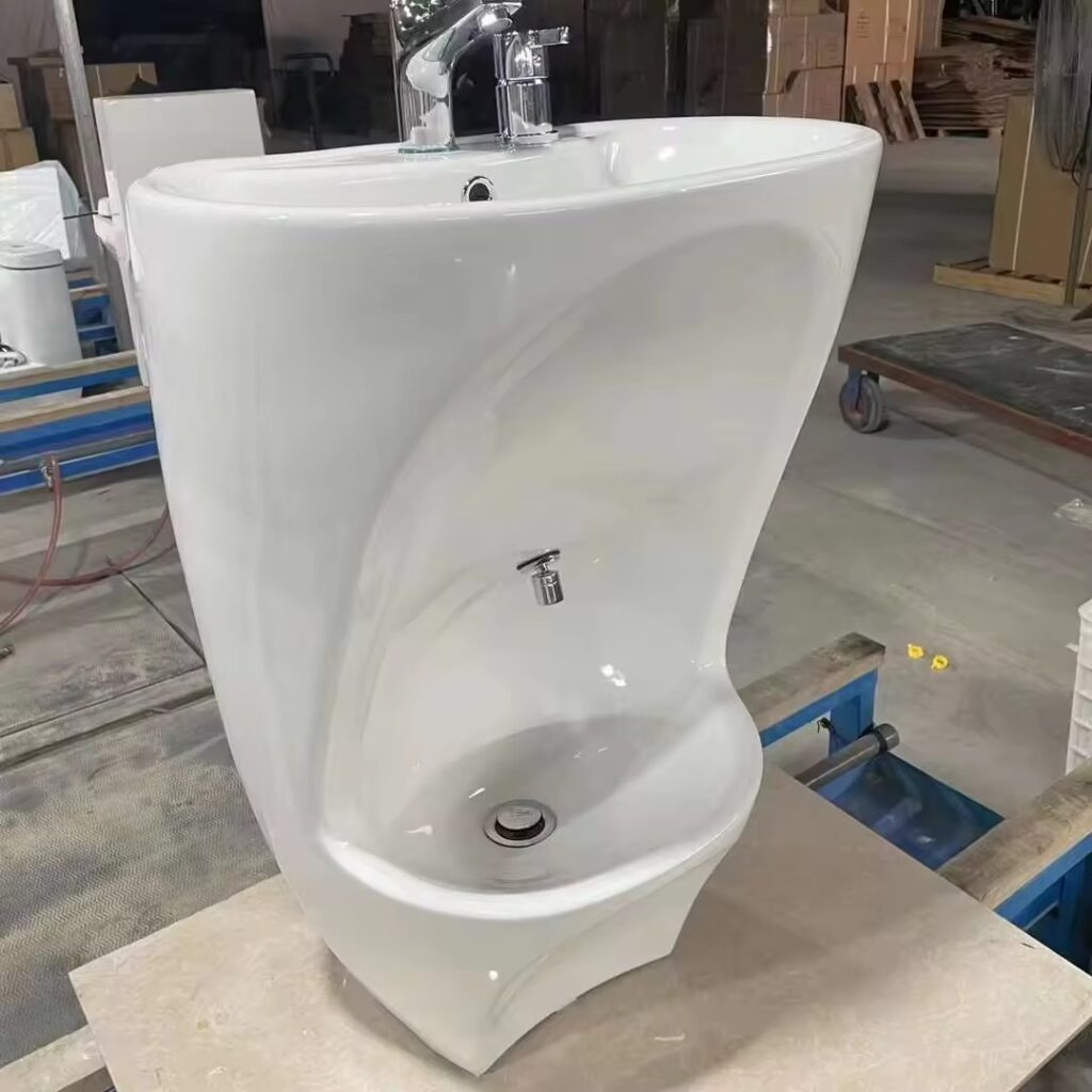 Wholesale muslim wudu foot wash basin ceramic free standing pedestal ...